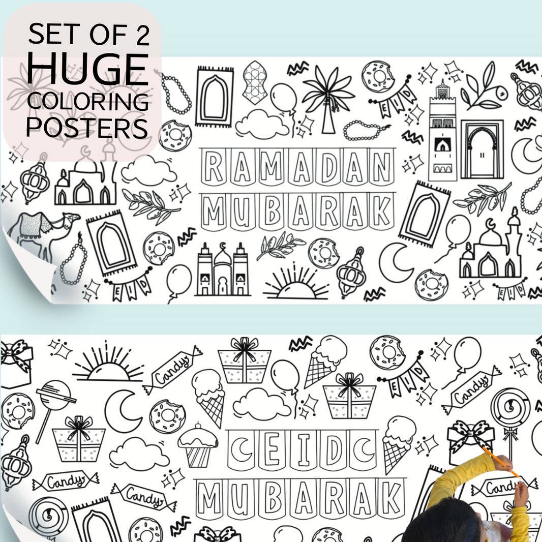Ramadan & Eid Decor, Large Ramadan Coloring Posters, Ramadan Banners ...